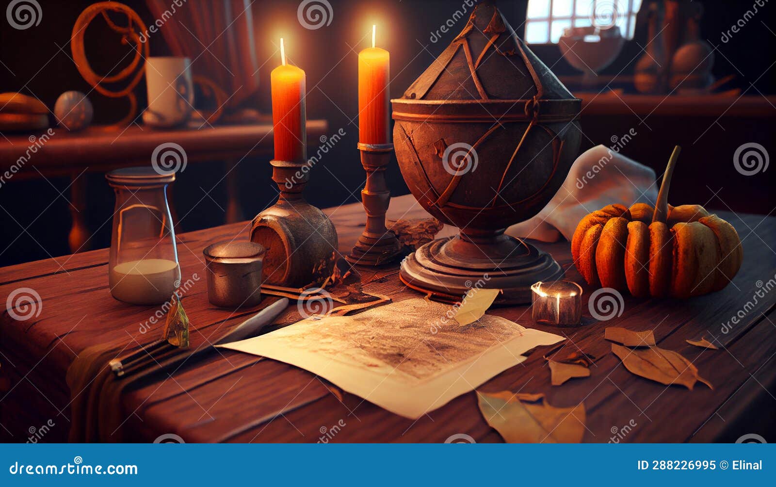Witch Table, Witchcraft, Halloween. AI Generated Stock Illustration ...