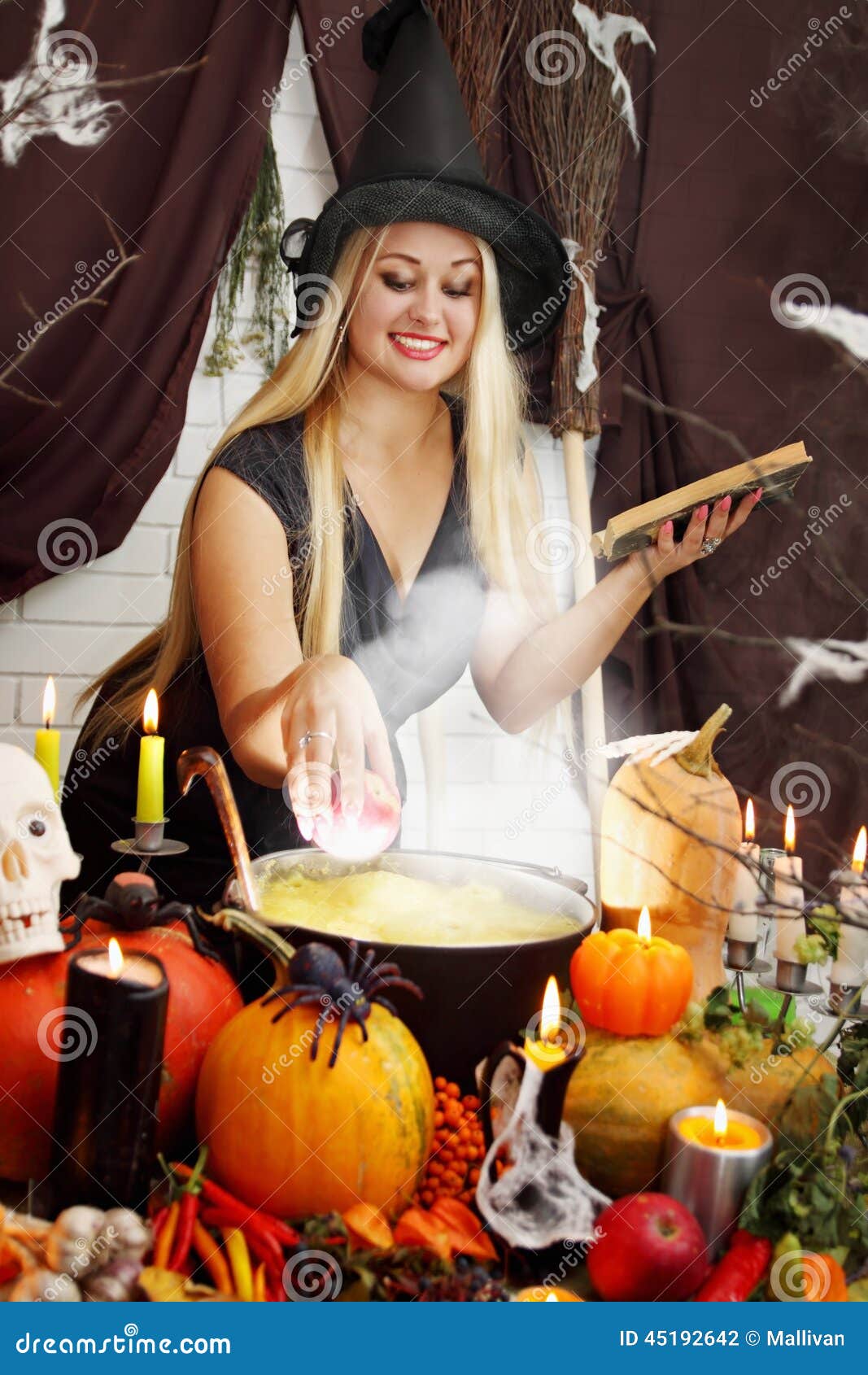 Witch throws an apple stock photo. Image of celebrations - 45192642