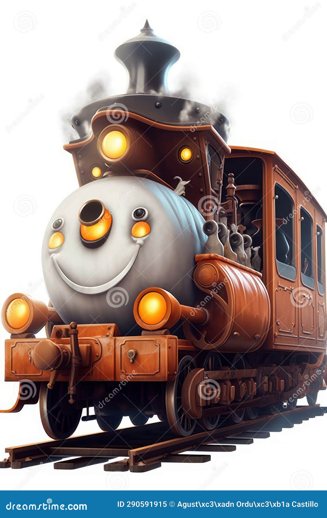 Witch Train Cartoon. Halloween Illustration. Stock Illustration ...