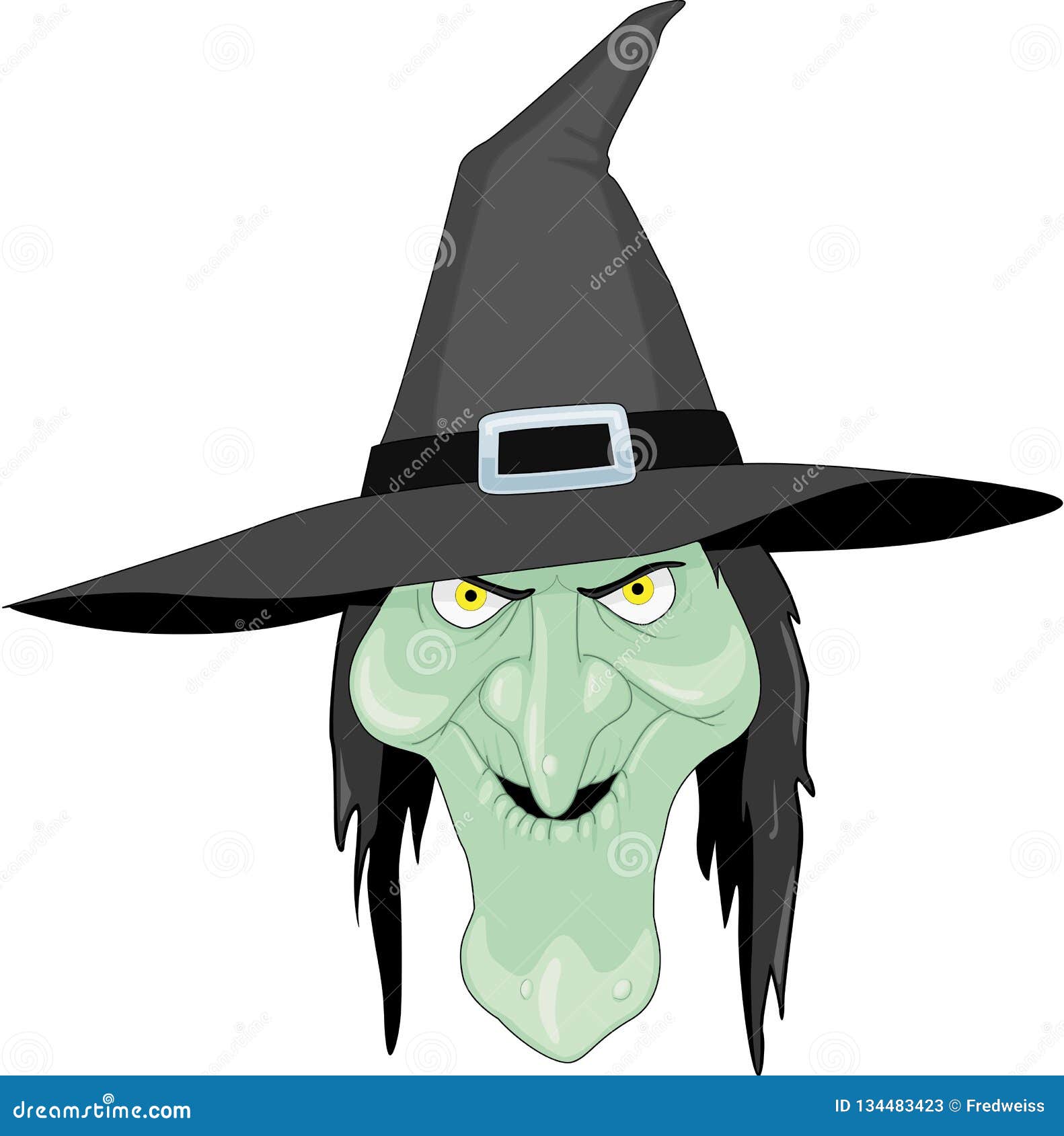 Witch Vector Cartoon Illustration Stock Vector - Illustration of face ...