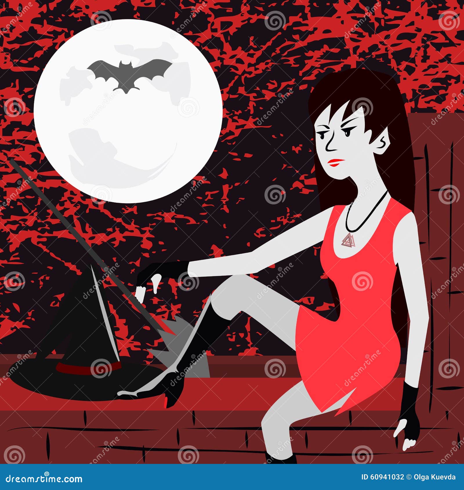 Witch on the Wall stock vector. Illustration of mysterious - 60941032