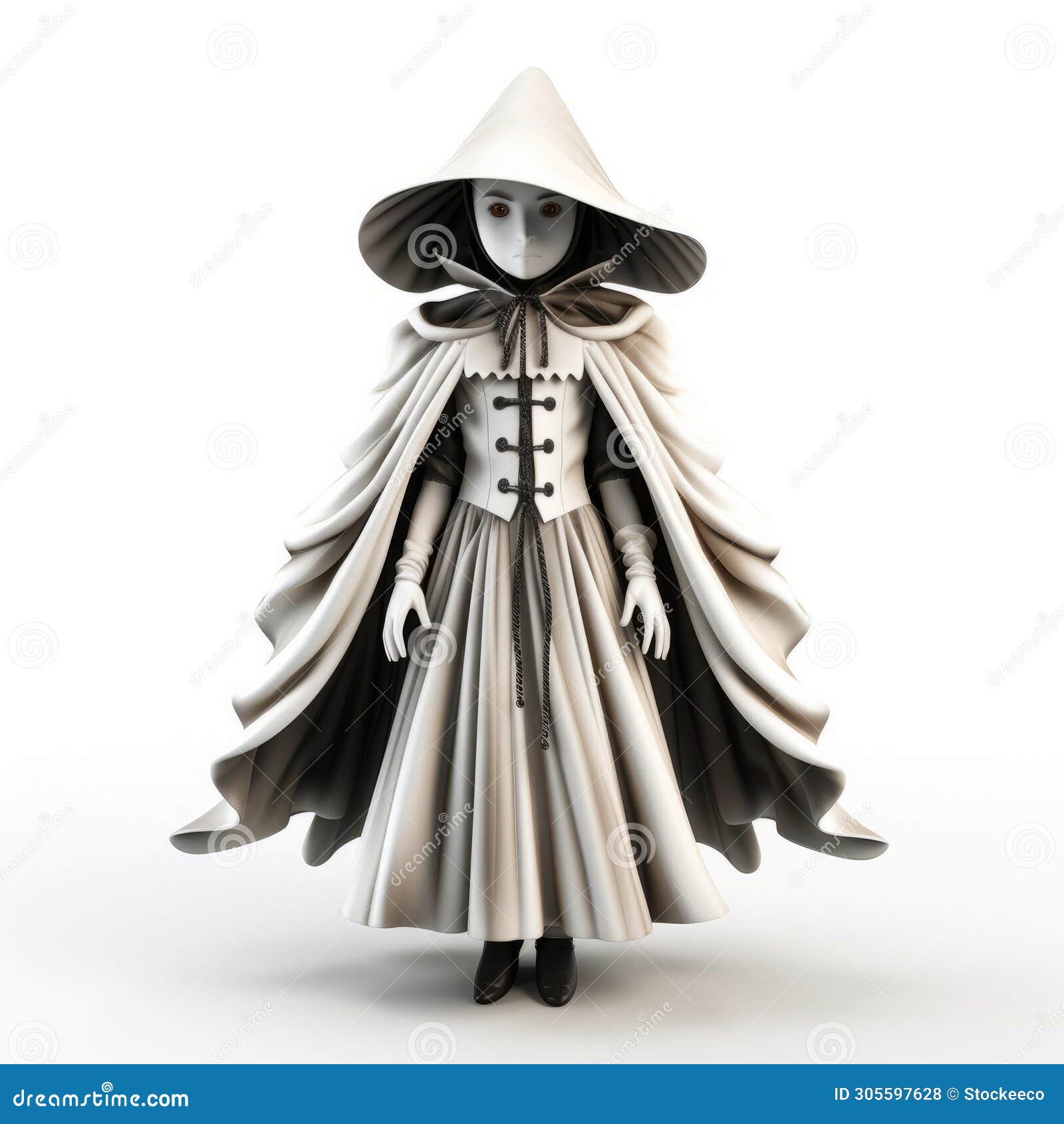 Gothic Pop Surrealism Witch 3d Model with White Cloak Stock ...