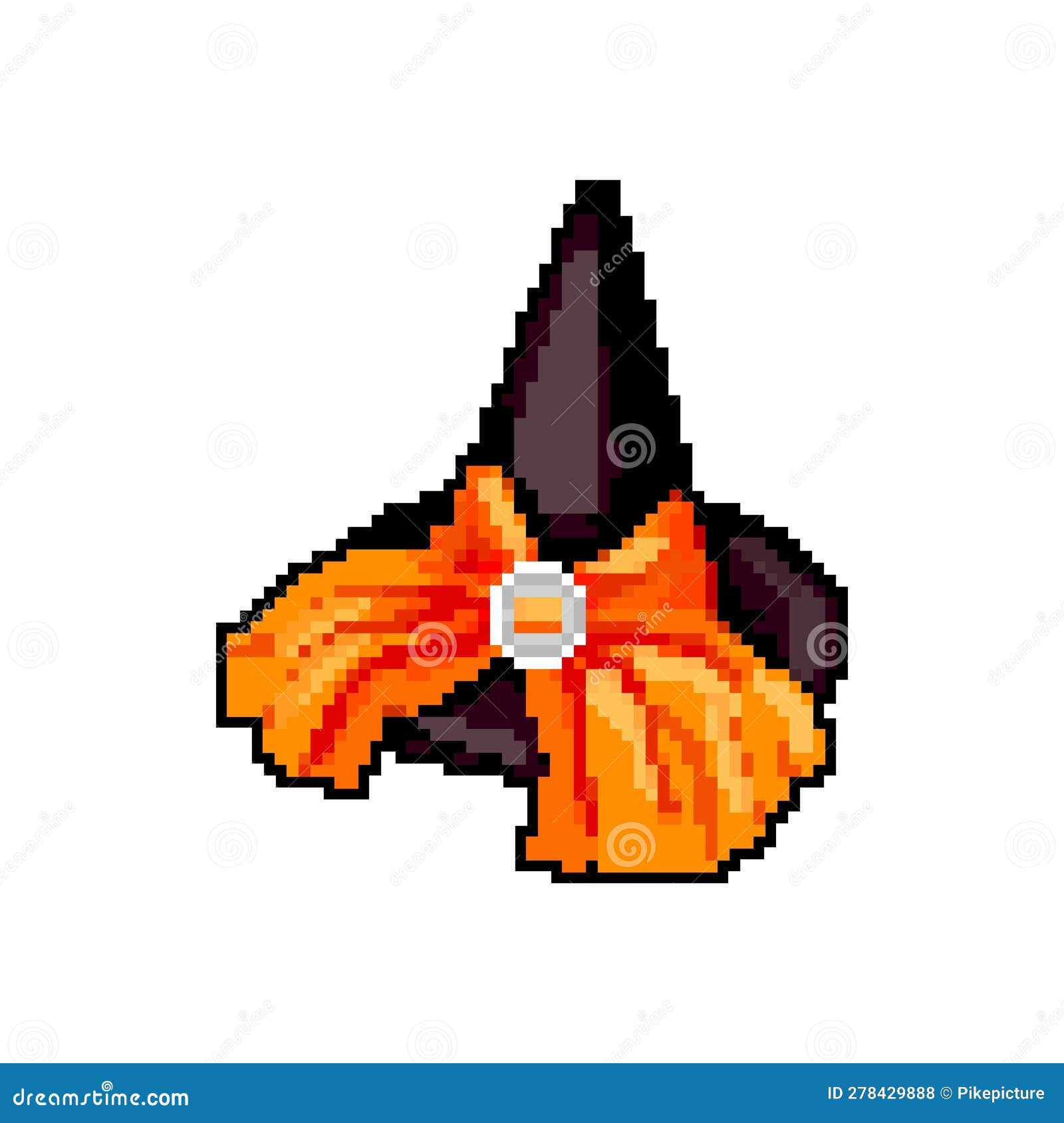 Witch Wizard Hat Game Pixel Art Vector Illustration Stock Vector - Illustration of mystery ...