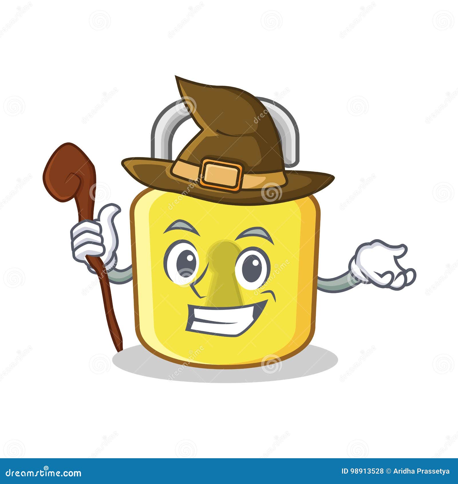 Witch Yellow Lock Character Mascot Stock Vector - Illustration of ...