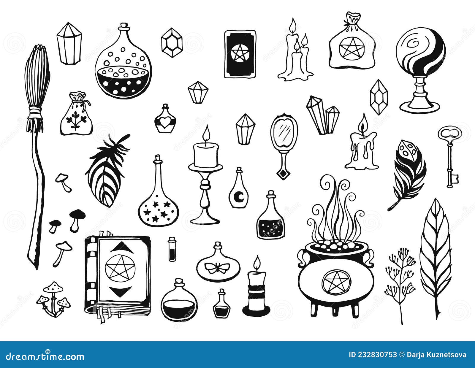 Witchcraft, Magic Background For Witches And Wizards. Vector Vintage ...