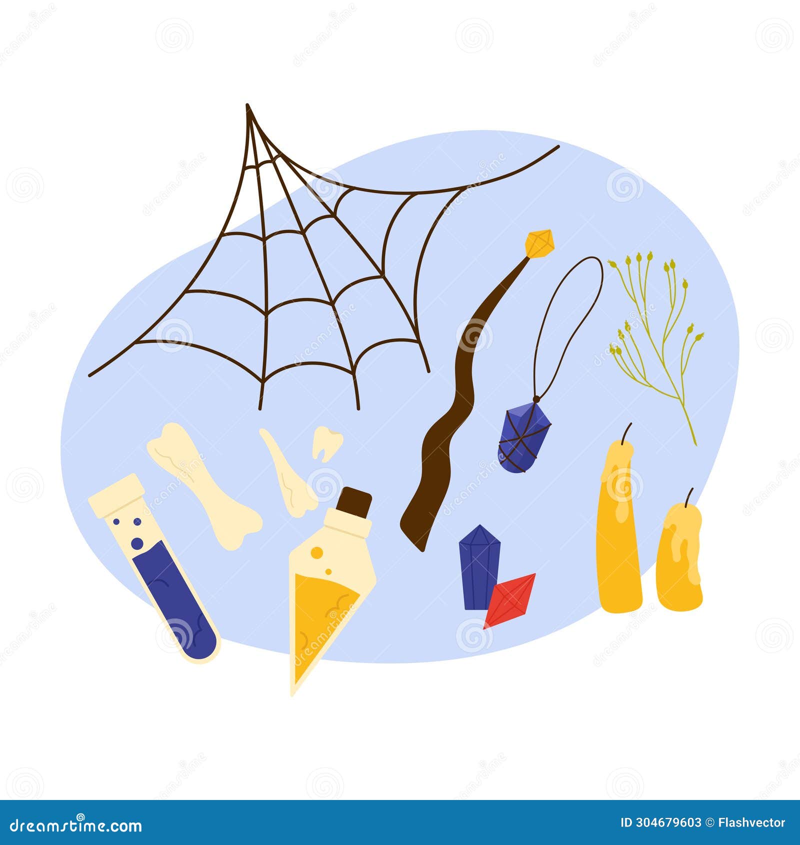 Witchcraft magical tools stock vector. Illustration of wizard - 304679603