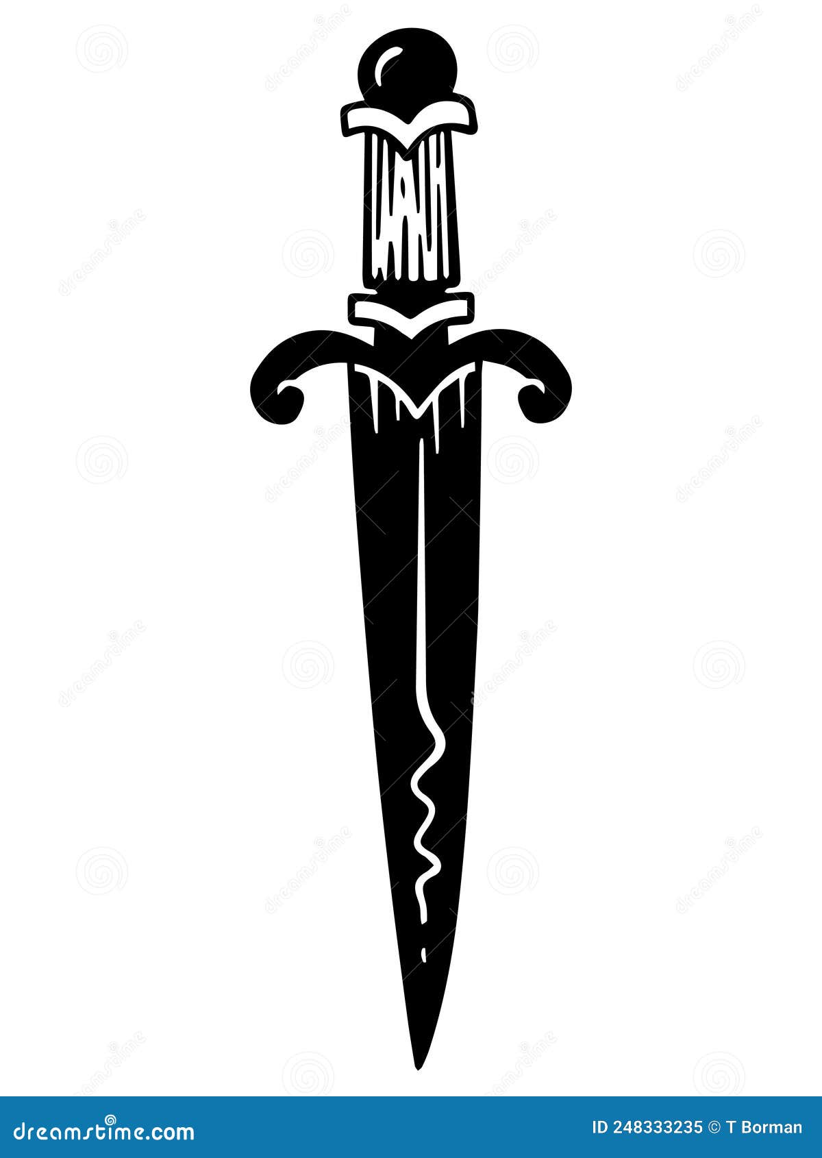 Witchcraft Ritual Dagger For Bloodletting And Sacrifice Isolated ...