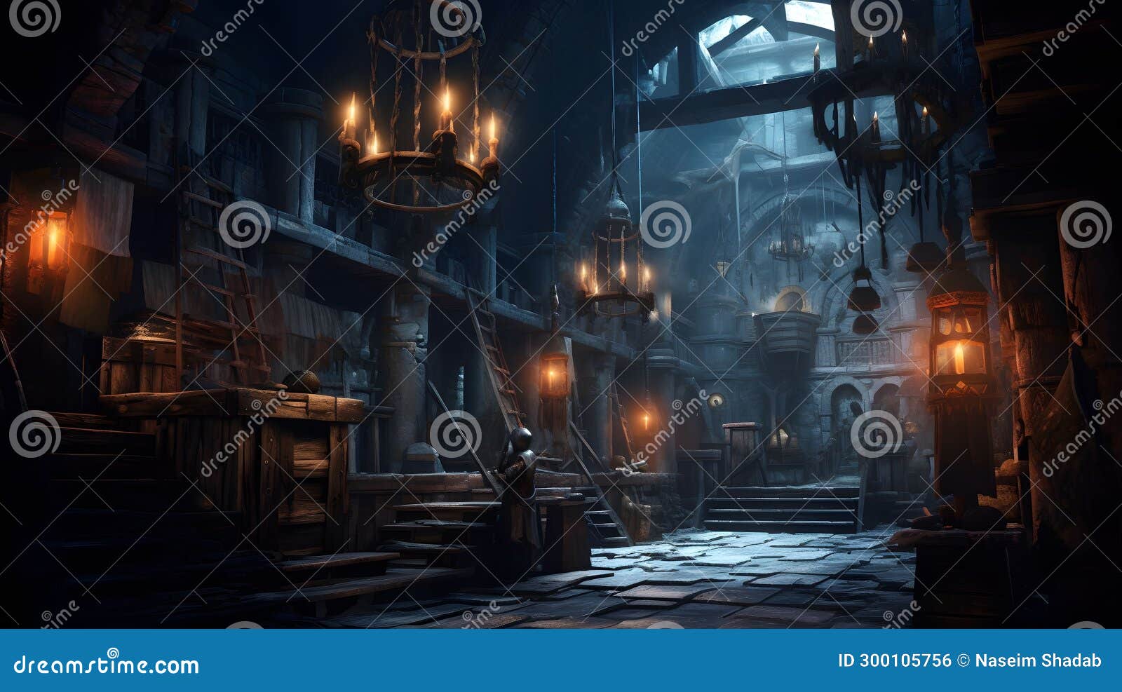 The witcher Environment stock illustration. Illustration of buildings ...