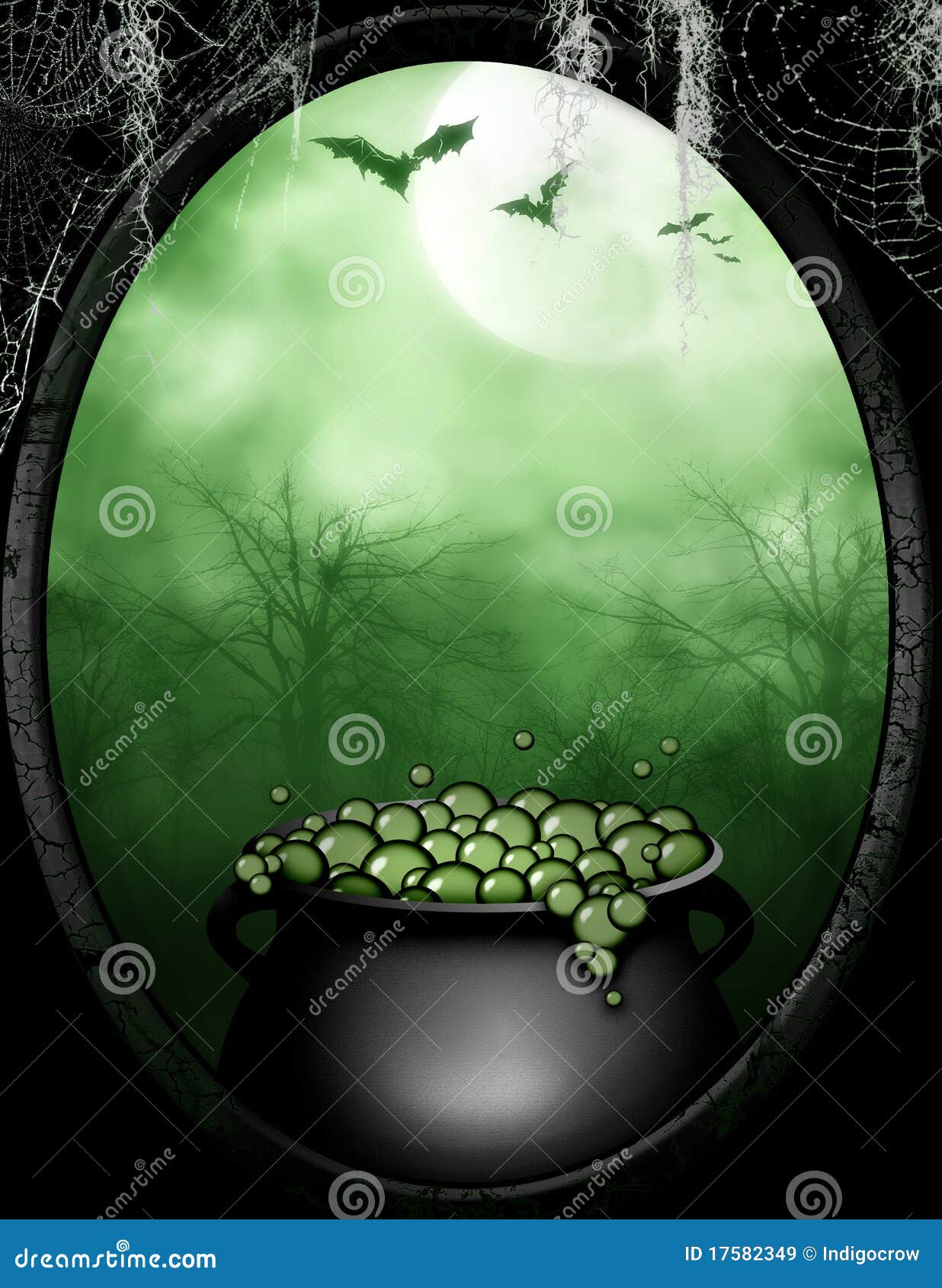 The Witches Bubbling Cauldron Stock Illustration - Illustration of ...