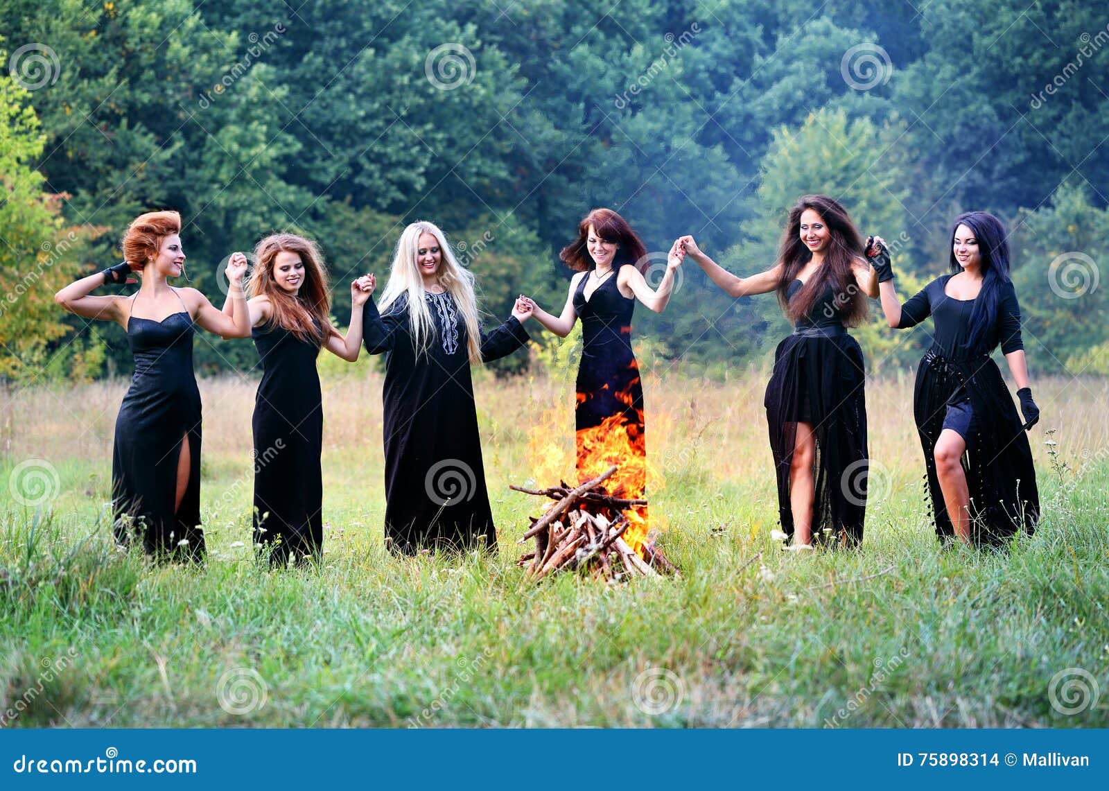 Witches Dancing In The Forest Stock Photography | CartoonDealer.com ...