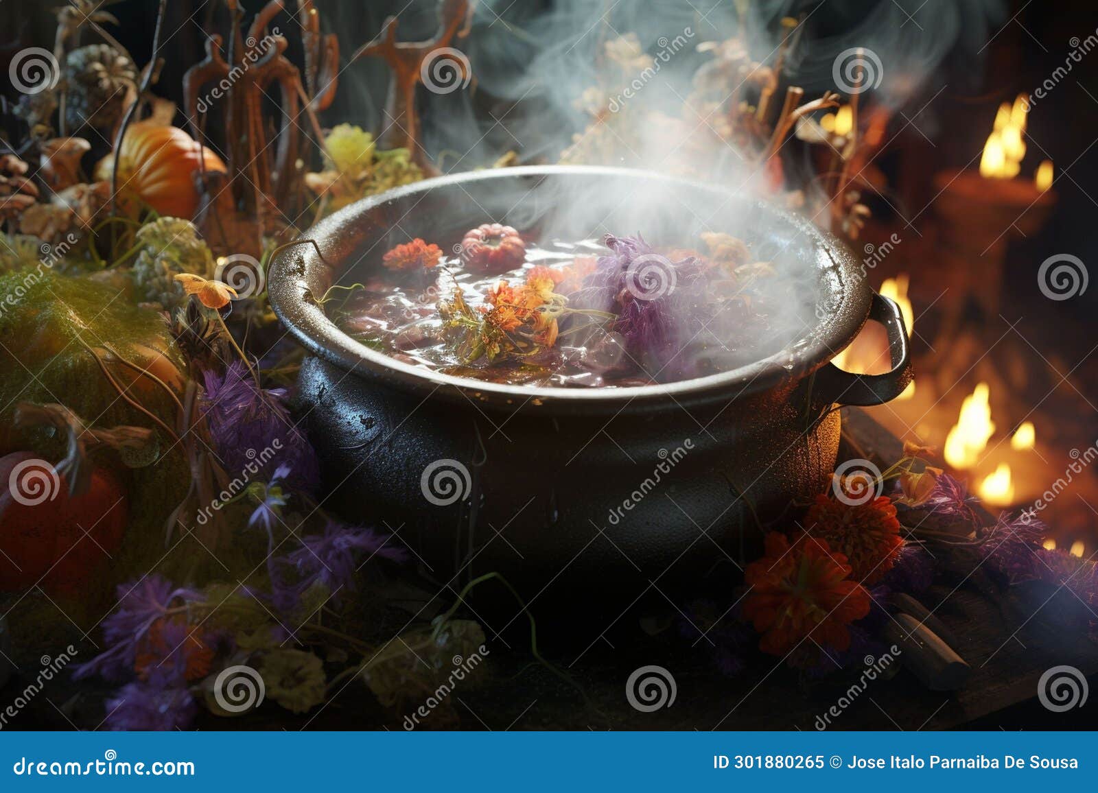 Witchs Brew Cauldron Scene Scene Of A Witchs Stock Photography ...