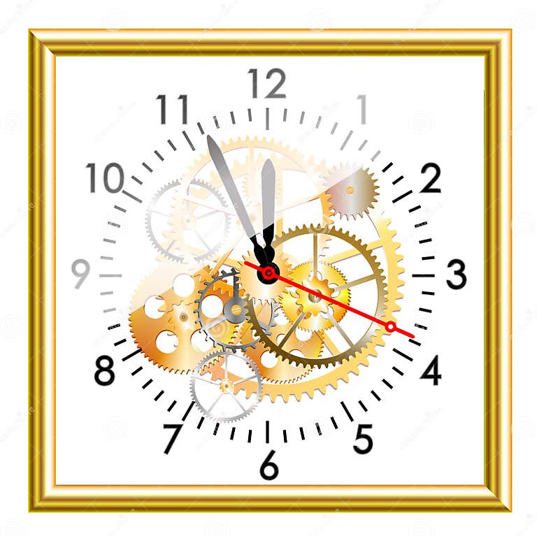 Wite clock stock vector. Illustration of noon, transparent - 30687416