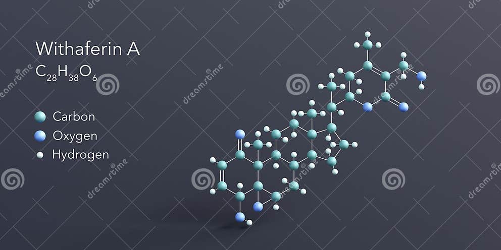 Withaferin a Molecule 3d Rendering, Flat Molecular Structure with ...