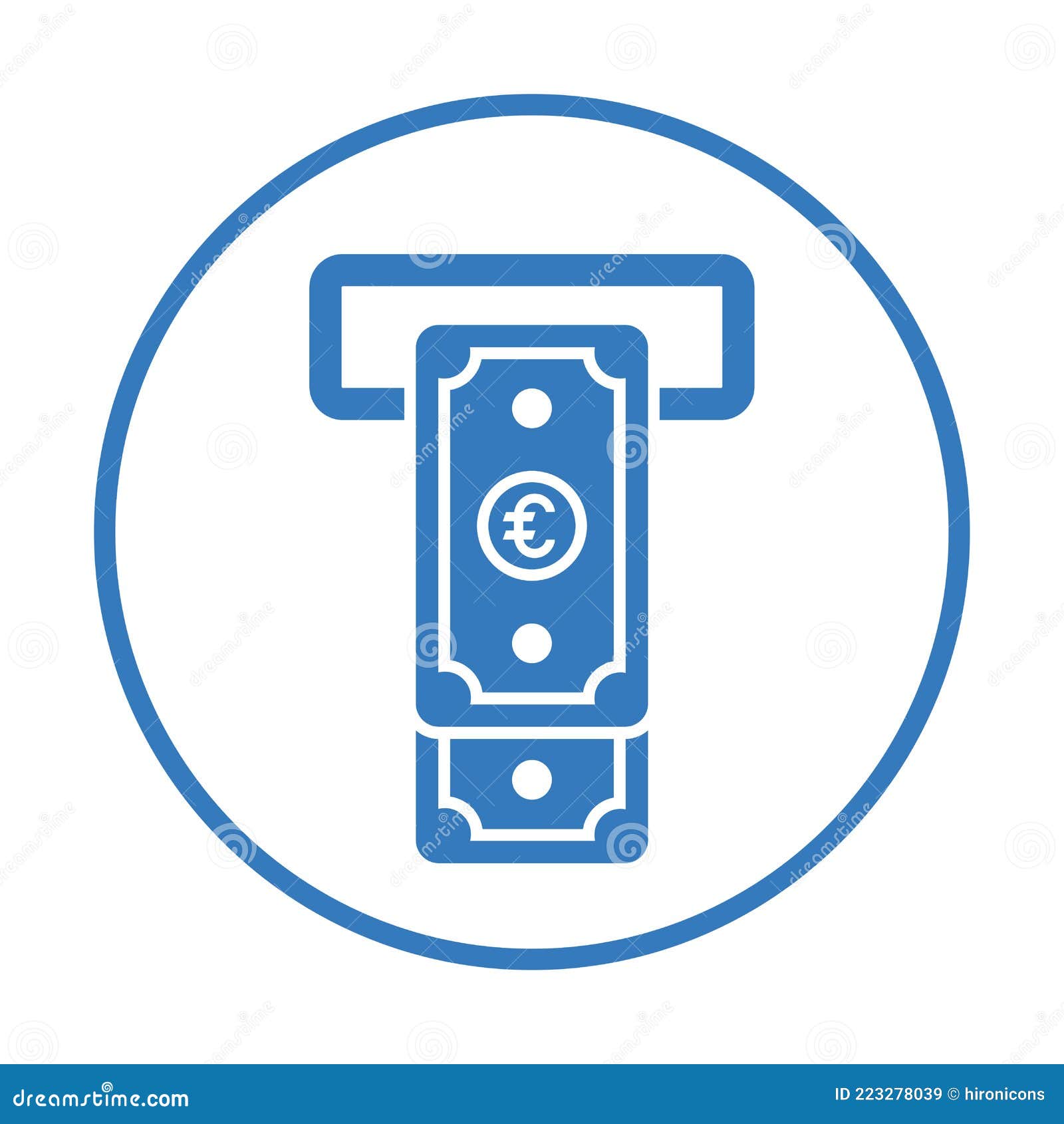 Withdraw, Atm, Banknotes Icon. Blue Color Vector Stock Vector ...