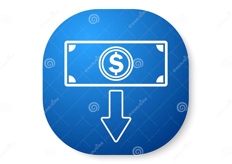 Withdraw blue icon stock vector. Illustration of input - 115096766