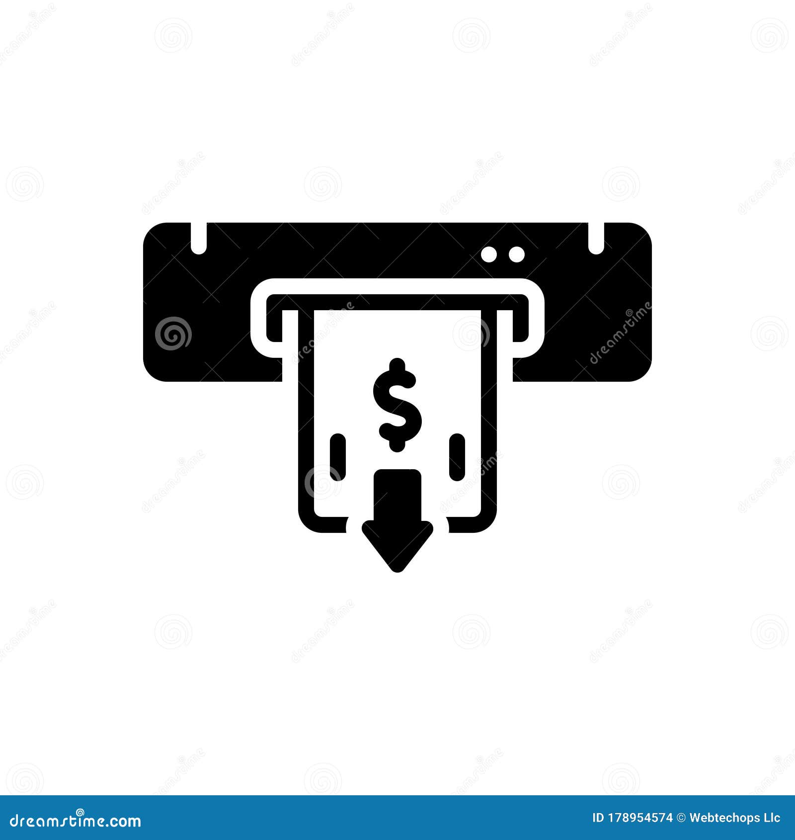 Black Solid Icon for Withdraw, Atm and Cash Stock Vector - Illustration ...