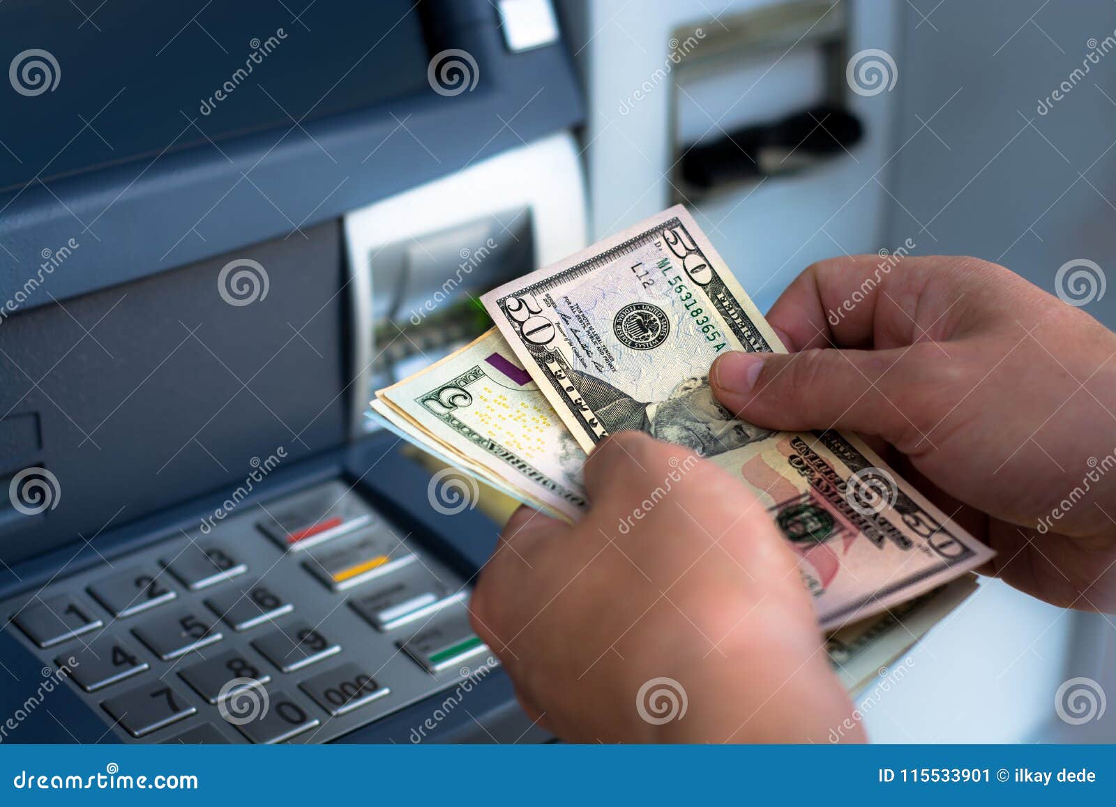 Withdraw money from ATM stock image. Image of banking - 115533901