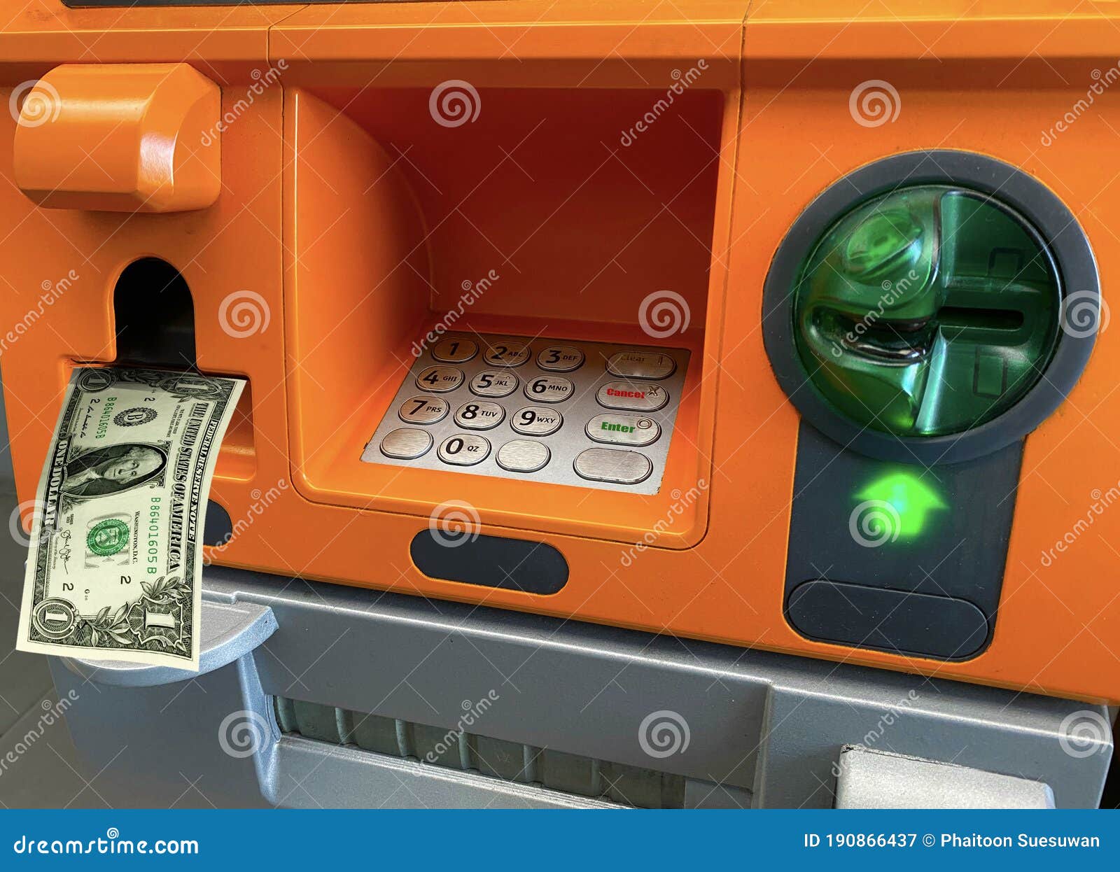 Withdraw Money from Automatic Teller Machine Stock Image - Image of ...