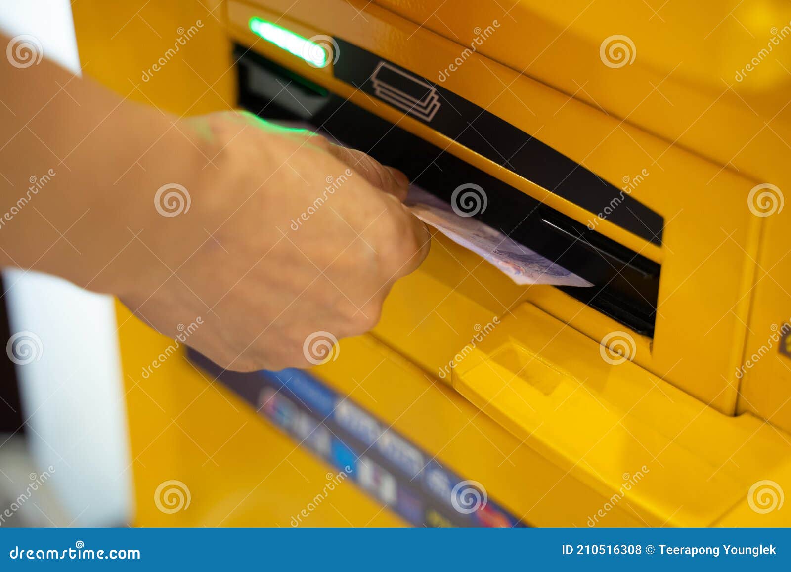 Withdraw Money Via ATM (Automated Teller Machine Stock Photo - Image of ...