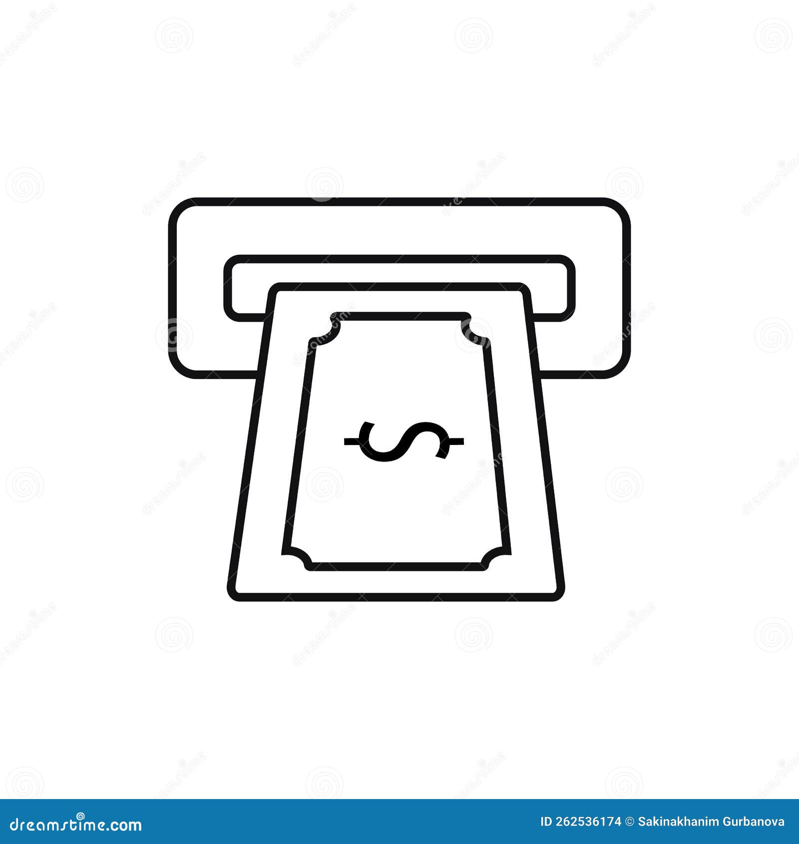 Withdraw Outline Vector Icon. Thin Line Black Withdraw Icon Stock ...