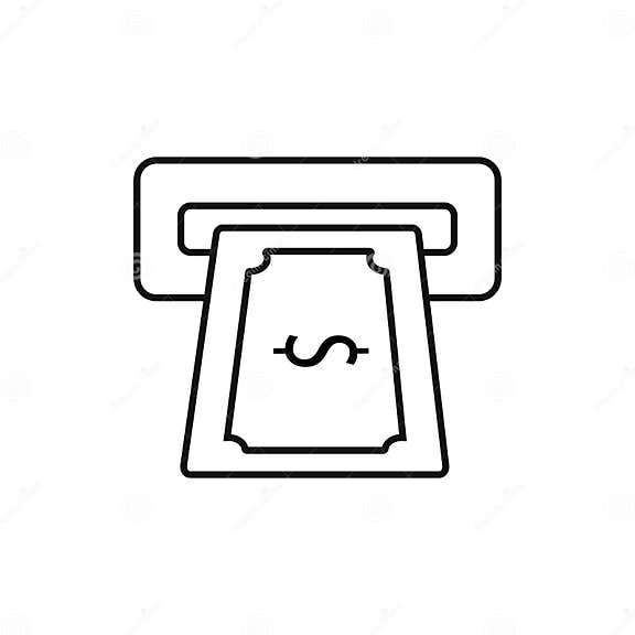 Withdraw Outline Vector Icon. Thin Line Black Withdraw Icon Stock ...