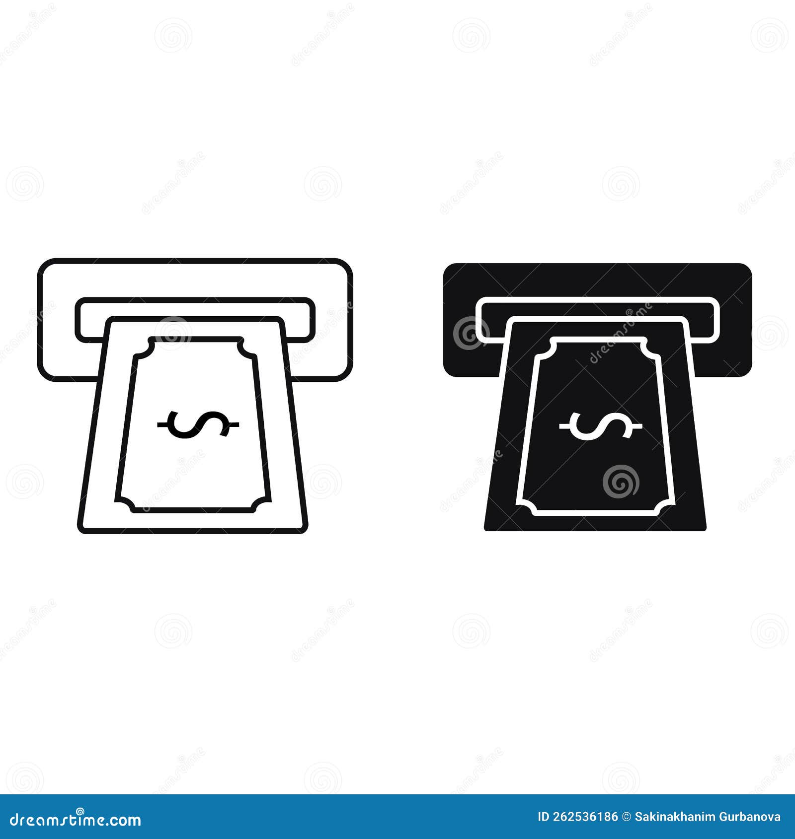 Withdraw Outline Vector Icon. Thin Line Black Withdraw Icon Stock ...