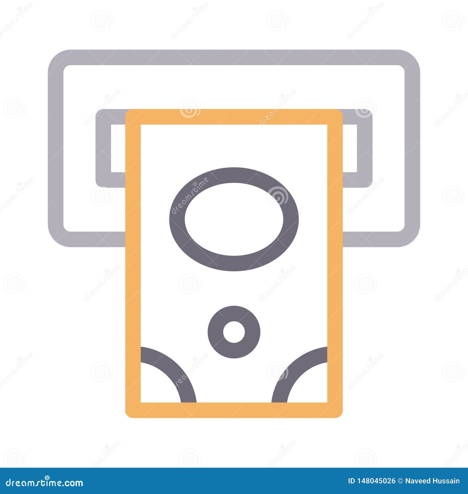 Withdraw Thin Color Line Vector Icon Stock Vector - Illustration of ...