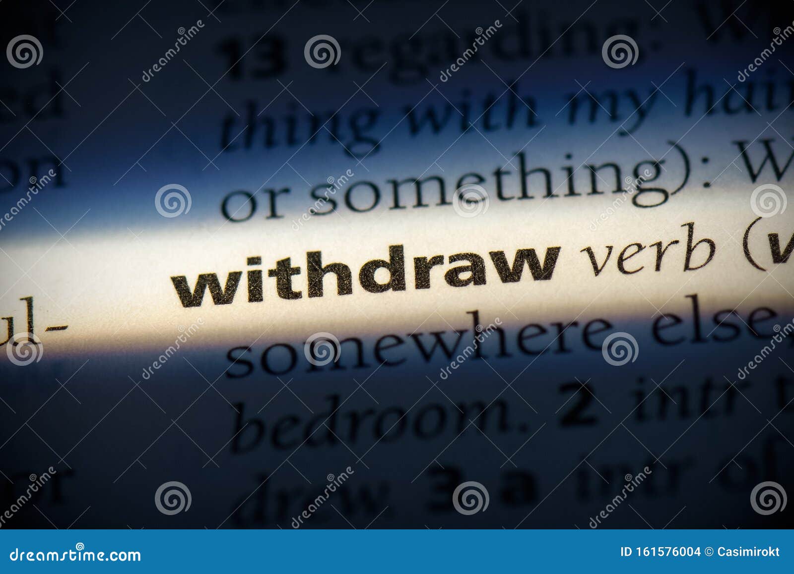 Withdraw stock photo. Image of dictionary, learn, idea - 161576004