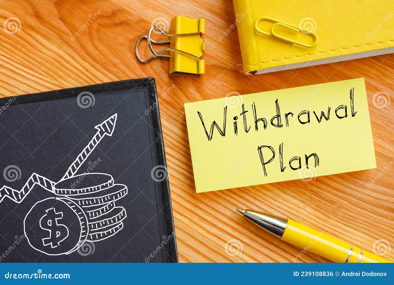 Withdrawal Plan is Shown on the Business Photo Using the Text Stock ...