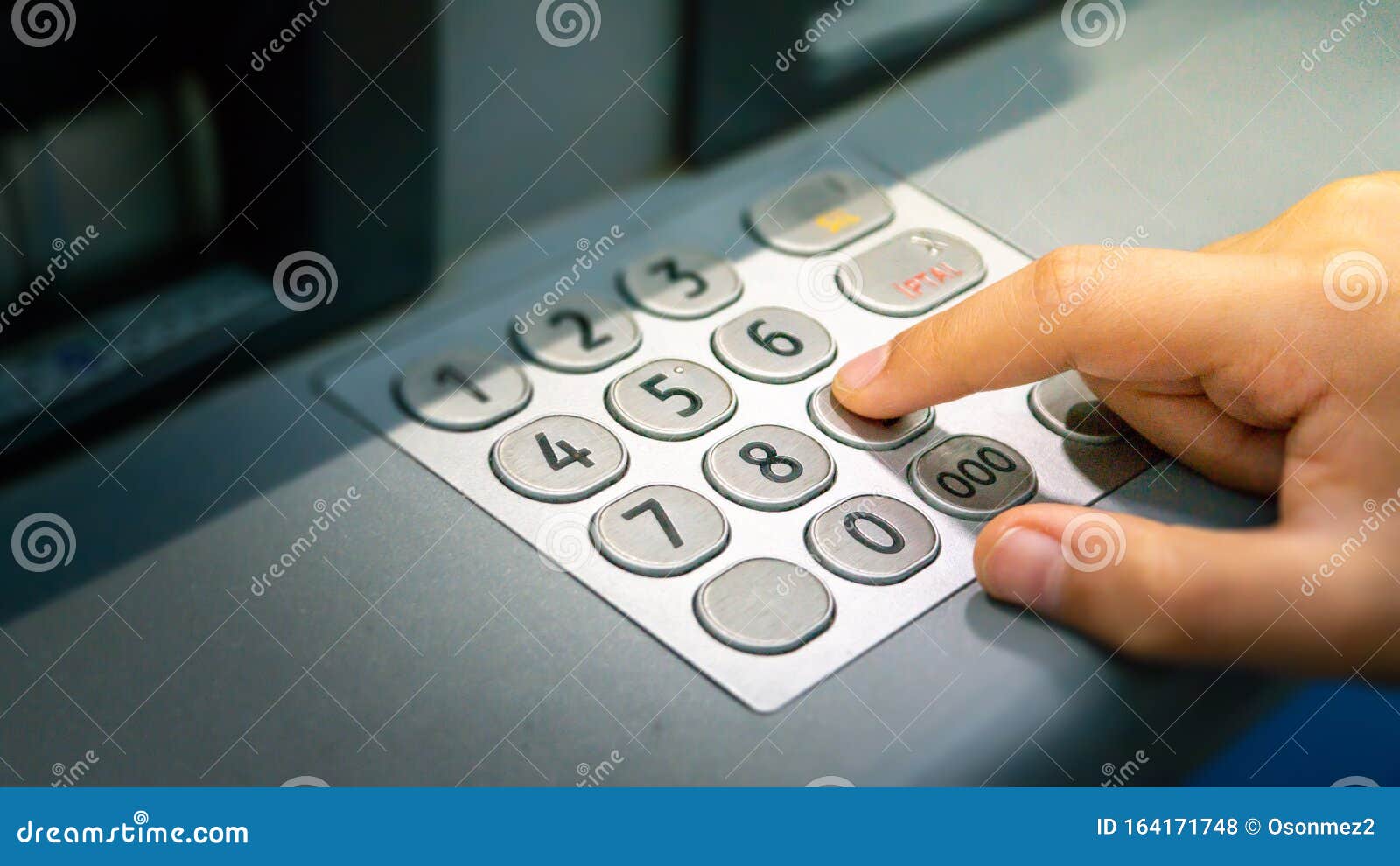 Withdrawal Process and Password Entry from Bank Atm Stock Photo - Image ...