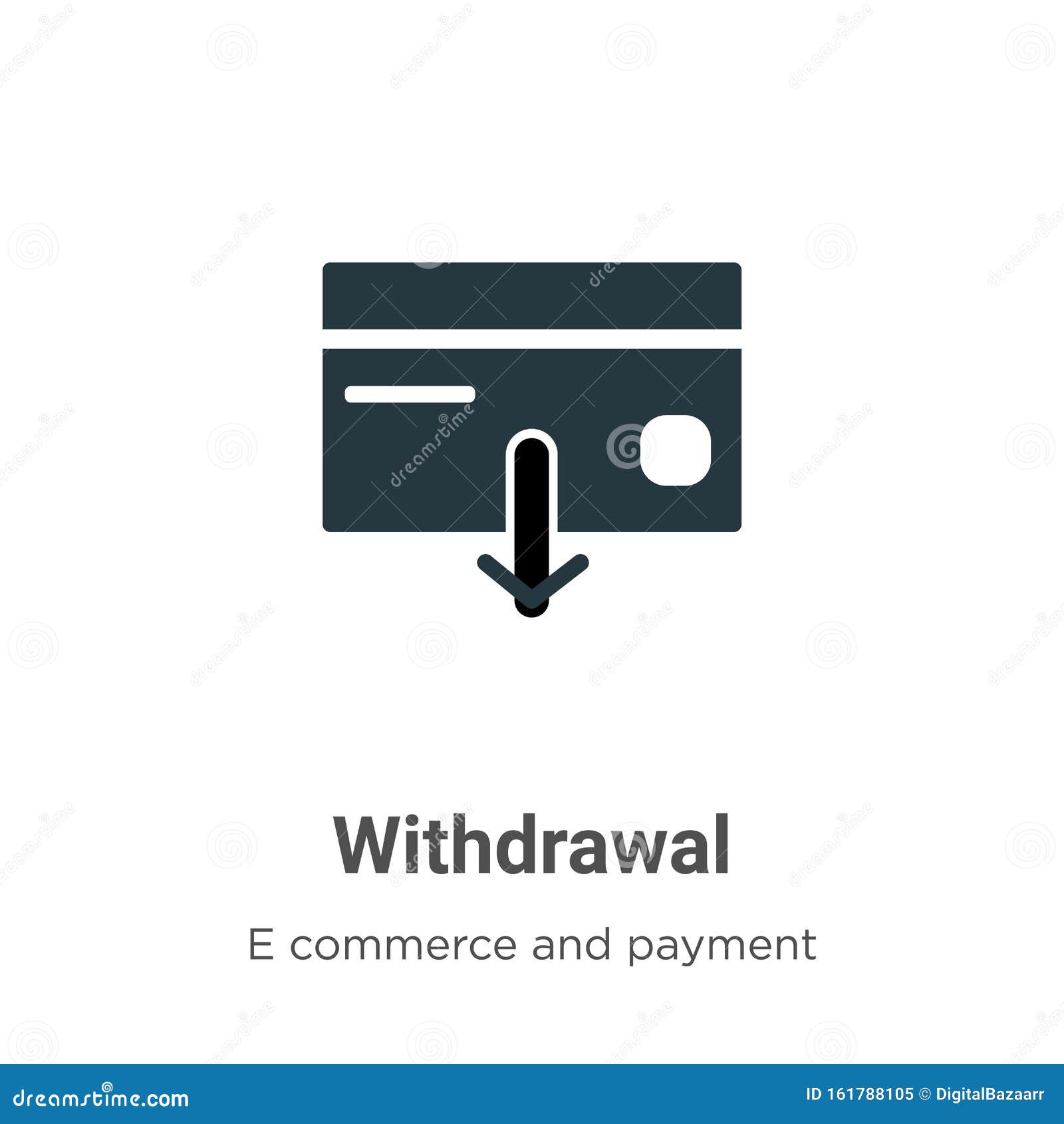 Withdrawal Vector Icon on White Background. Flat Vector Withdrawal Icon ...