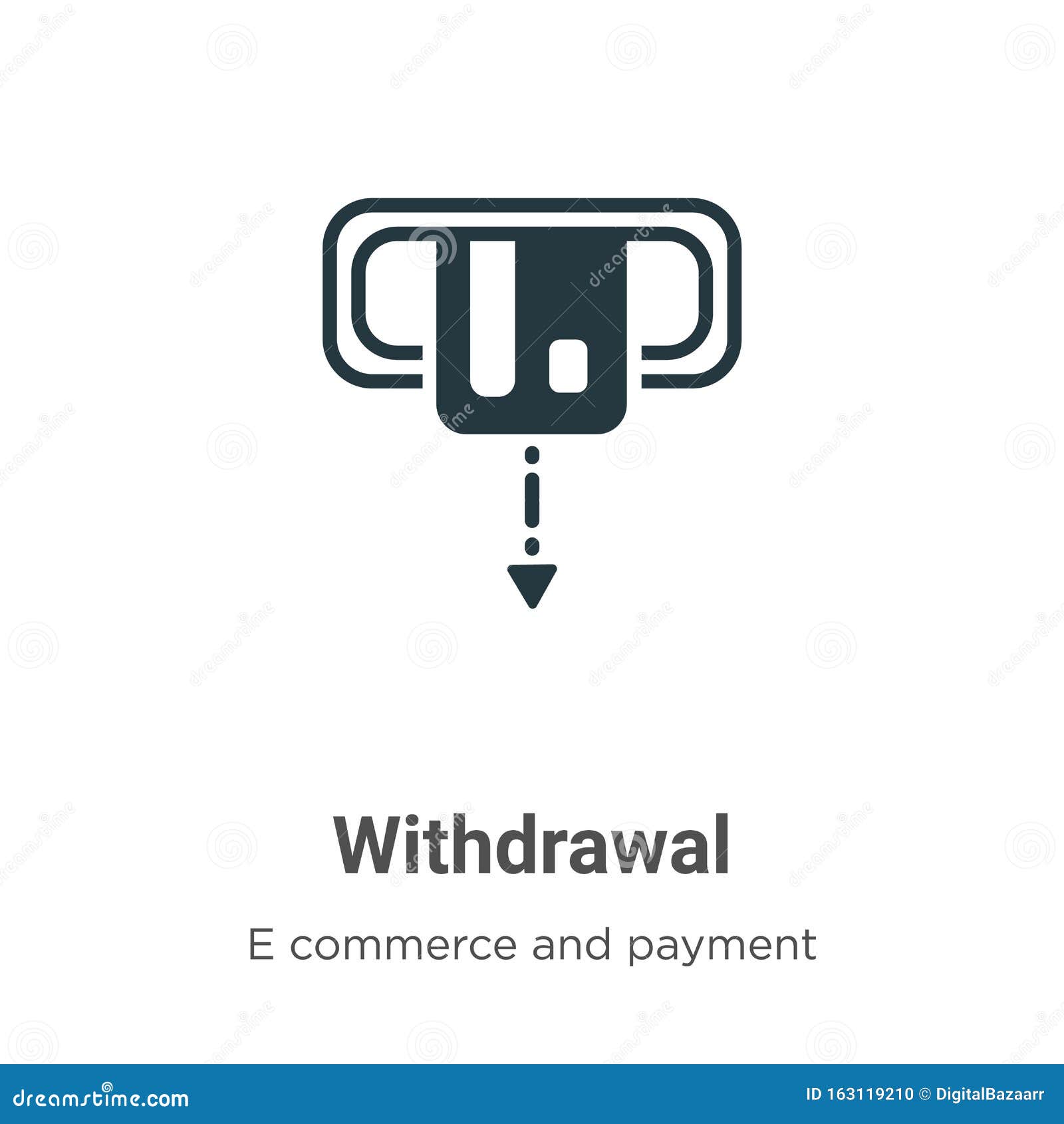 Withdrawal Vector Icon on White Background. Flat Vector Withdrawal Icon ...