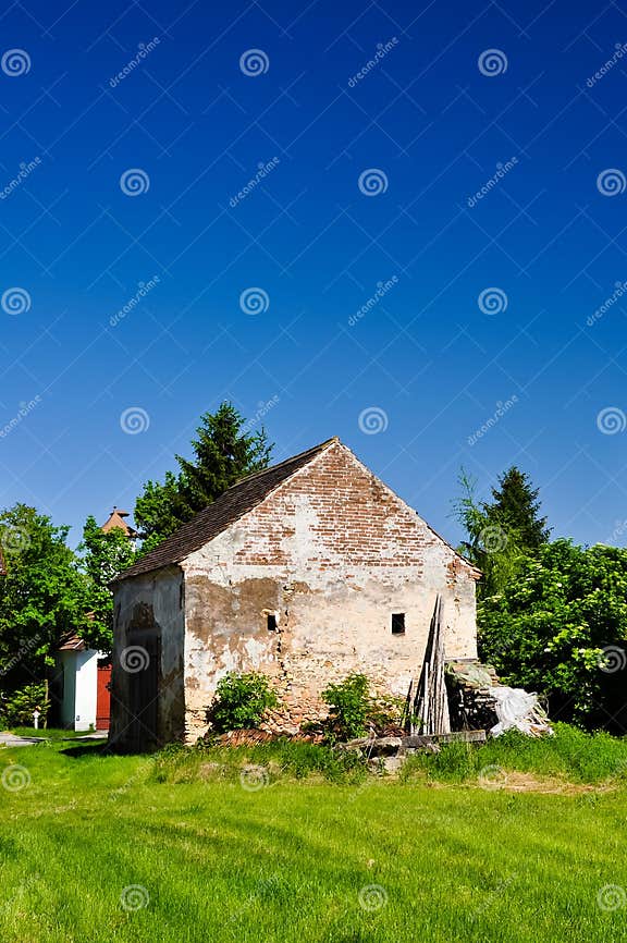 Withered Brick House on a Summer Day Stock Photo - Image of concrete ...