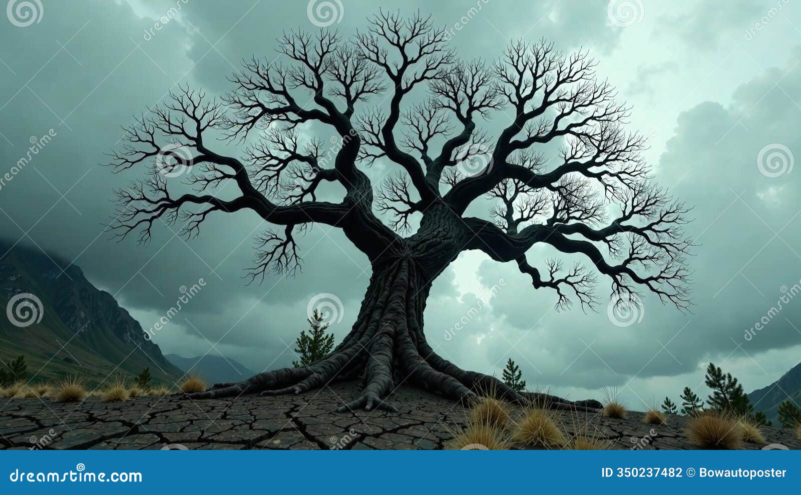 A Withered Landscape Climate Changes Impact on a Dying Tree a Powerful ...