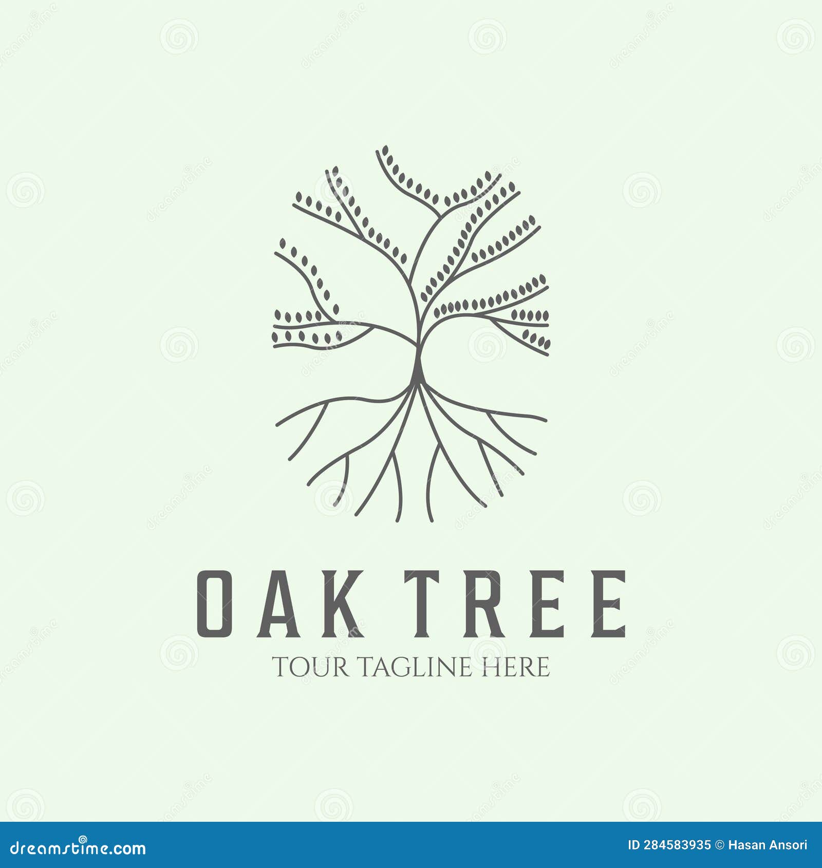 Withered Oak Tree Minimalist Illustration Design Logo Creative Line Art ...