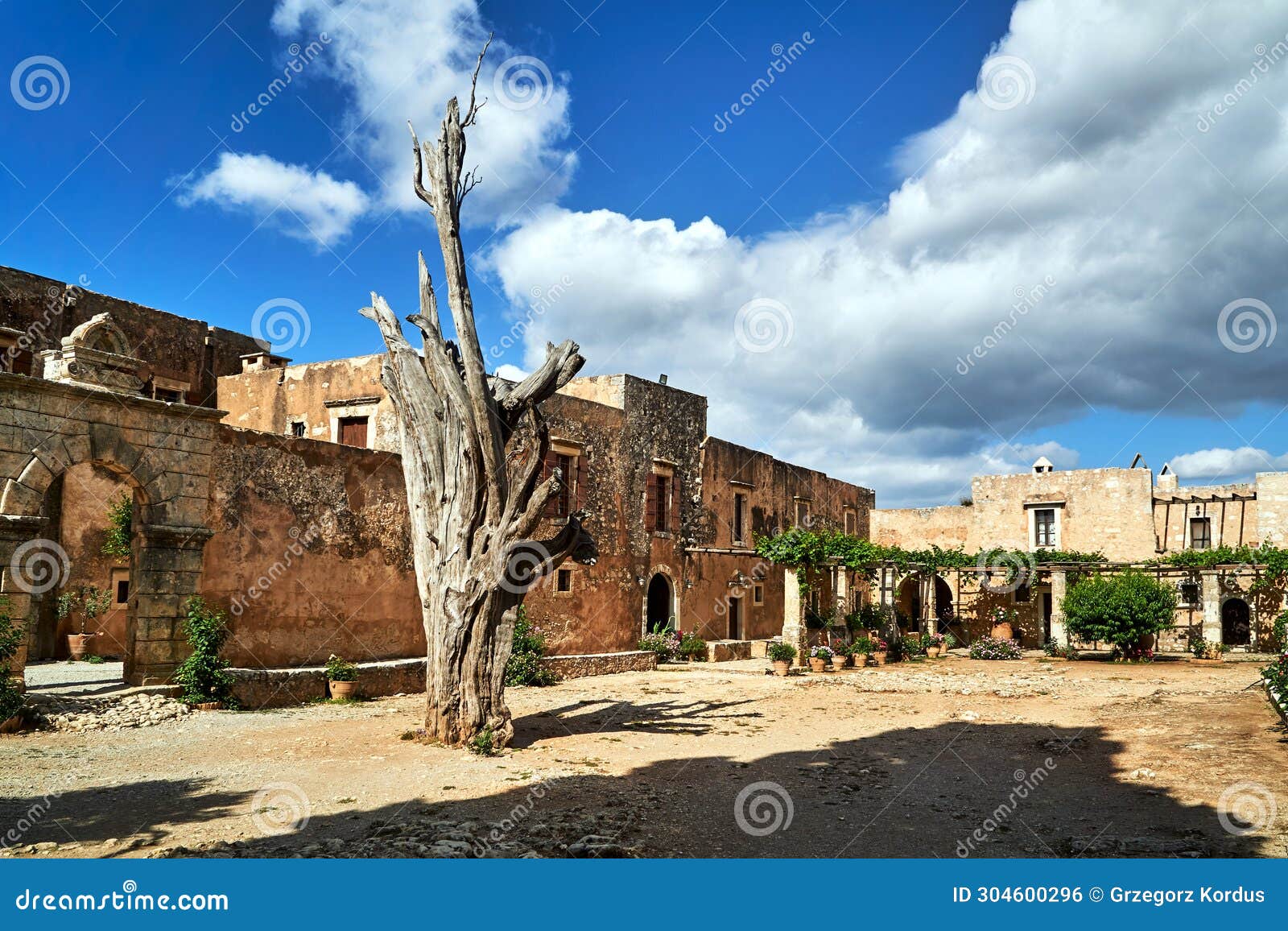 A Withered Tree in the Courtyard of the Orthodox Monastery of Moni ...