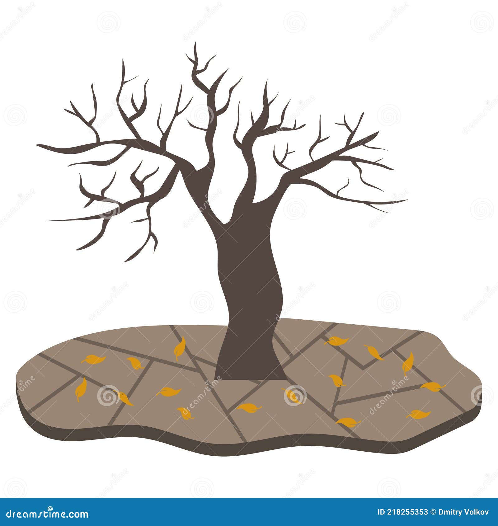 A Withered Tree with Fallen Flattery and Cracked Earth. Water Scarcity ...