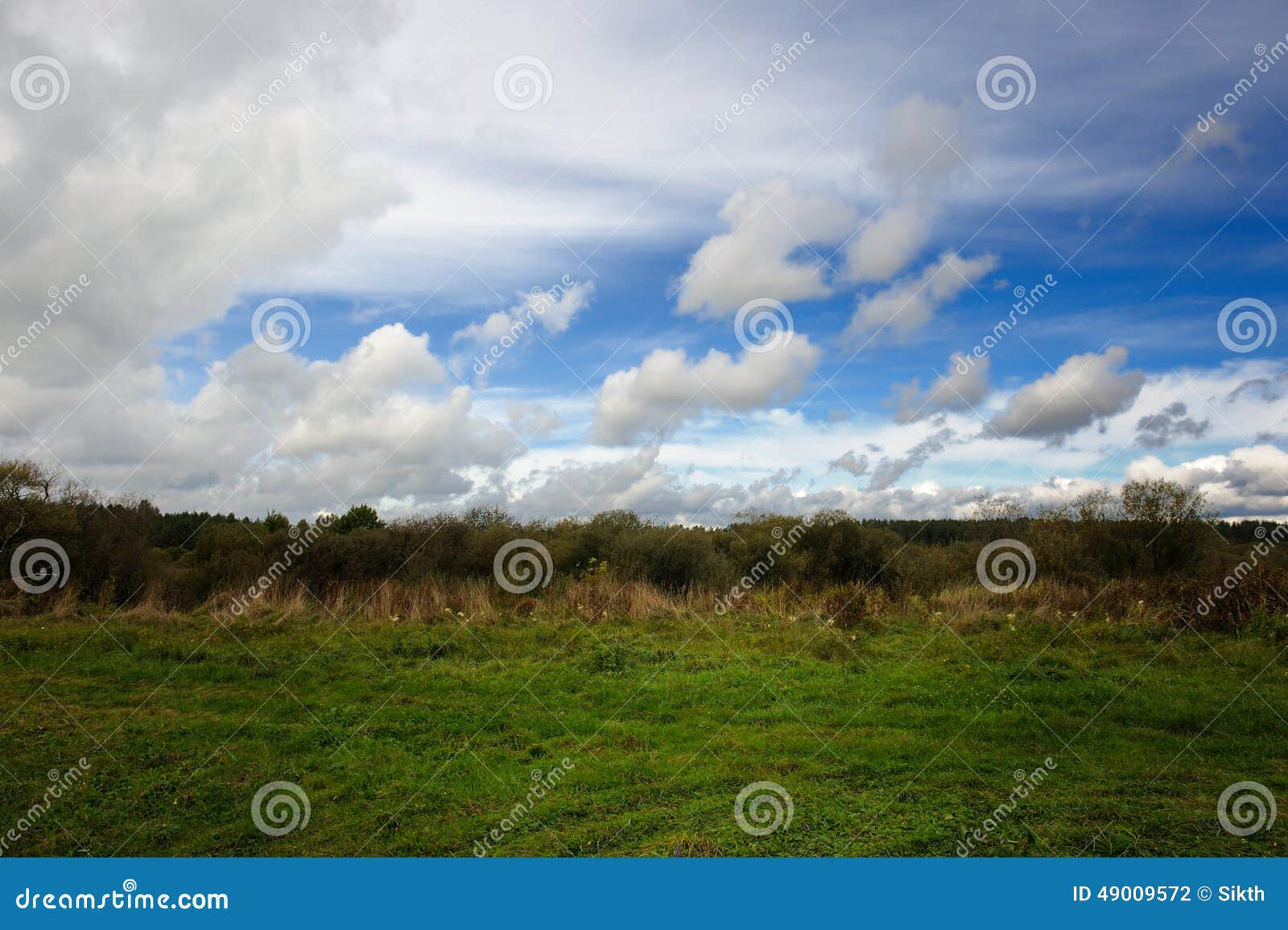 Withering Grass and Cloudy Sky in Early Fall Stock Photo - Image of ...