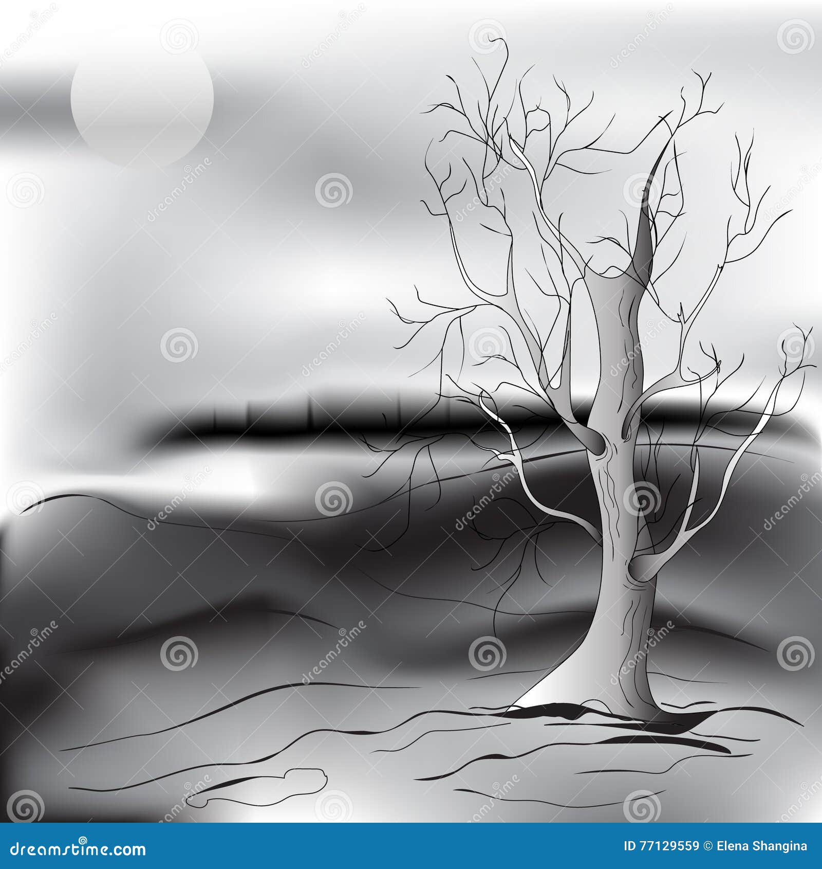 The Withering Nature of a Deep Autumn Time. Stock Vector - Illustration ...