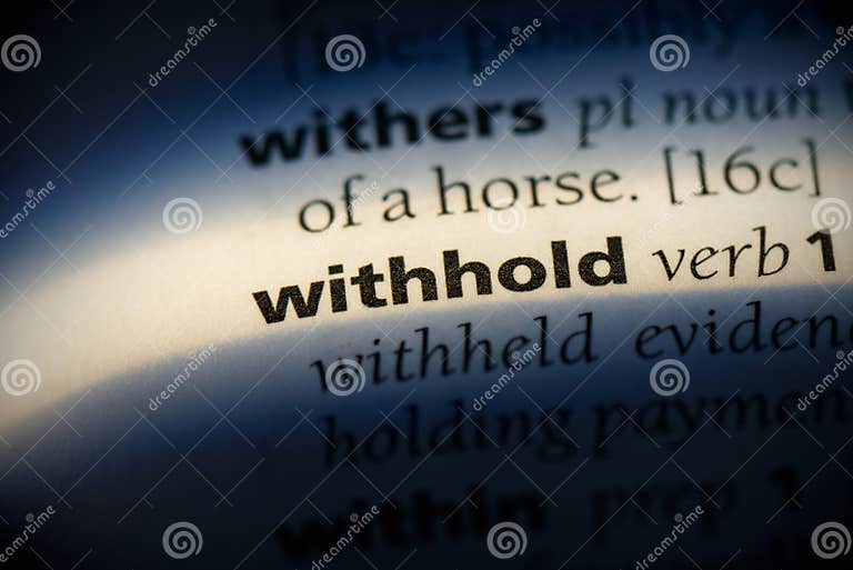 Withhold stock image. Image of etymology, text, linguistic - 161578905