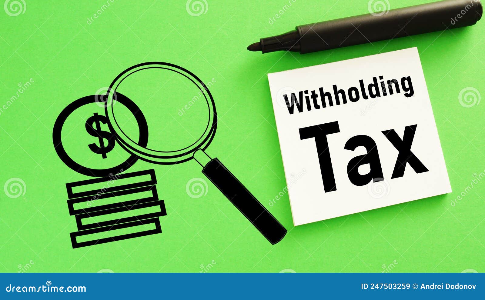 Withholding Tax is Shown Using the Text Stock Image - Image of earnings ...
