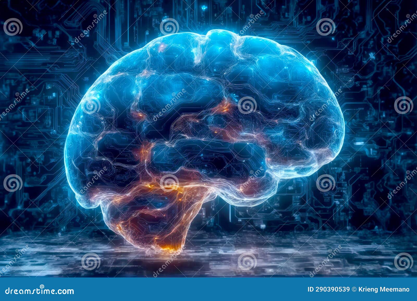 When Brain Meets Tech, Neural Connections in Focus, AI Generated Stock ...