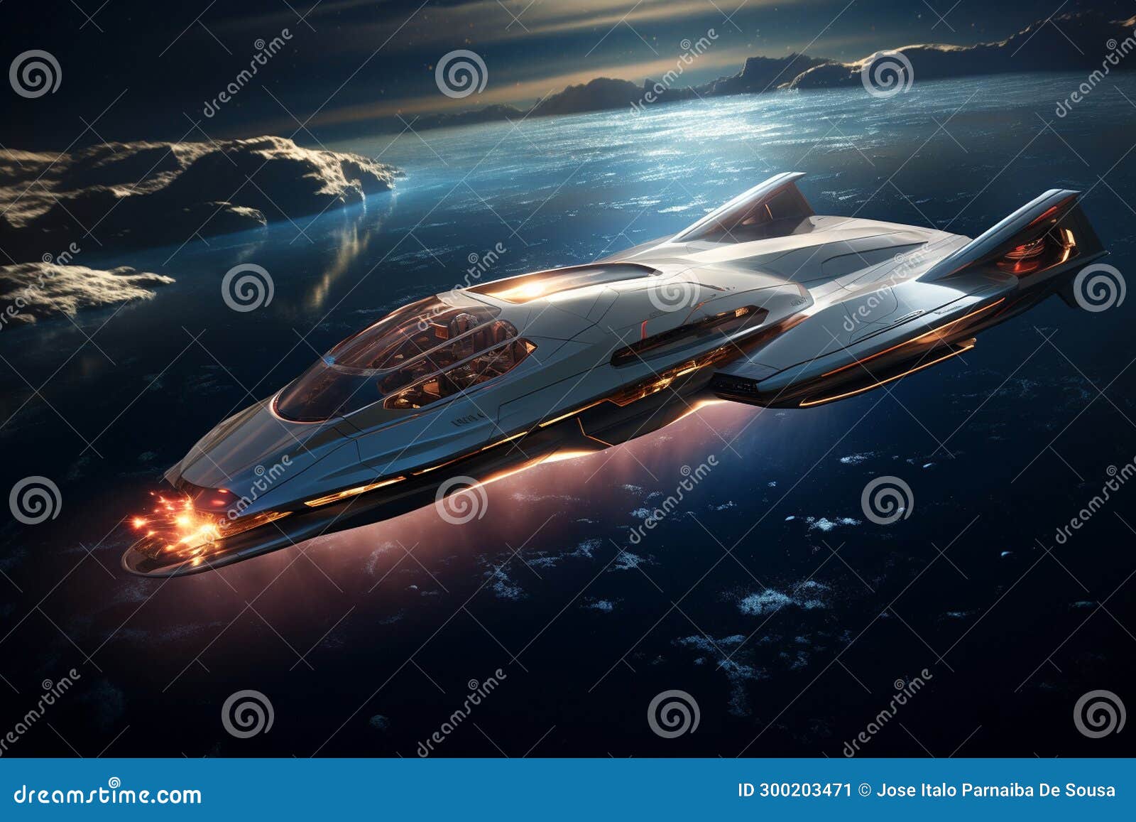 Witness a Celestial Regatta As Space Yachts of Stock Illustration ...