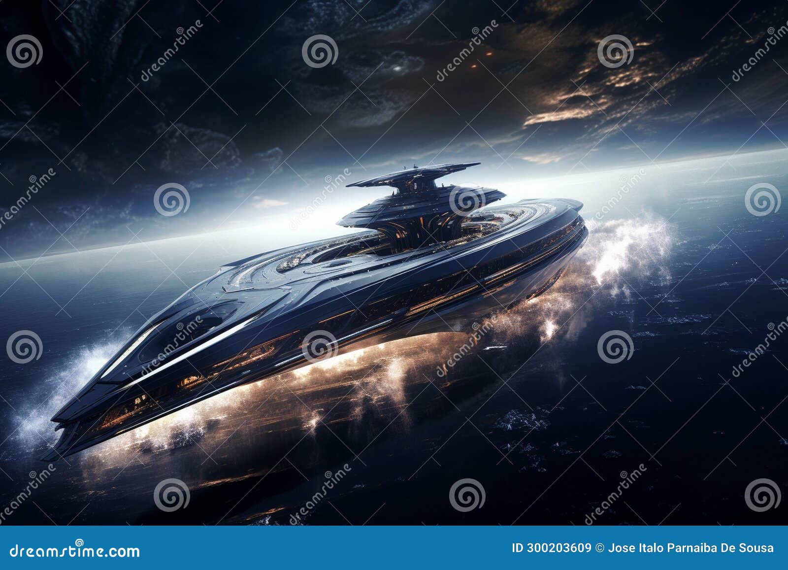 Witness a Celestial Regatta As Space Yachts of Stock Illustration ...
