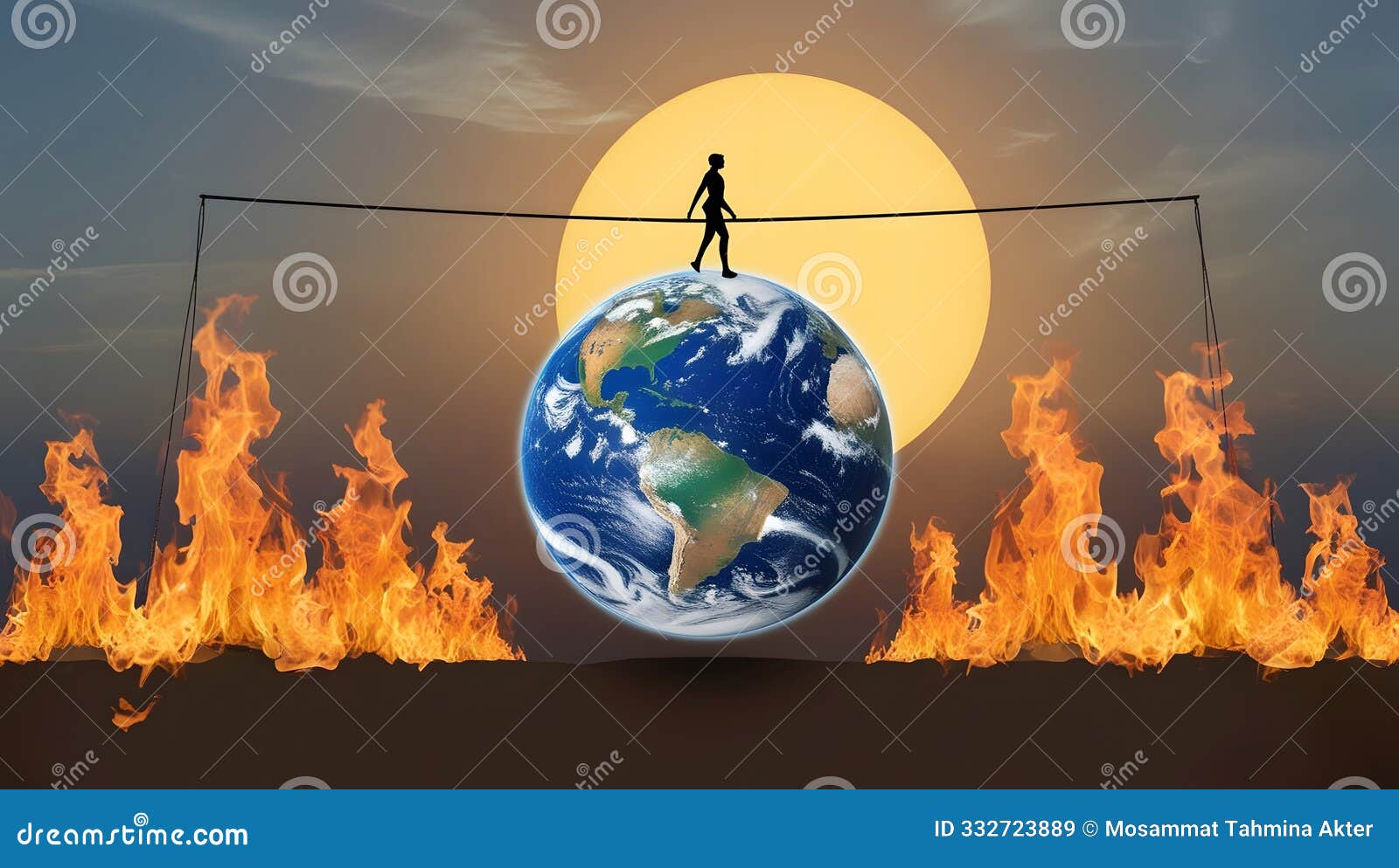 Global Warming Consequences: a Dramatic Look at Climate Change. Stock ...