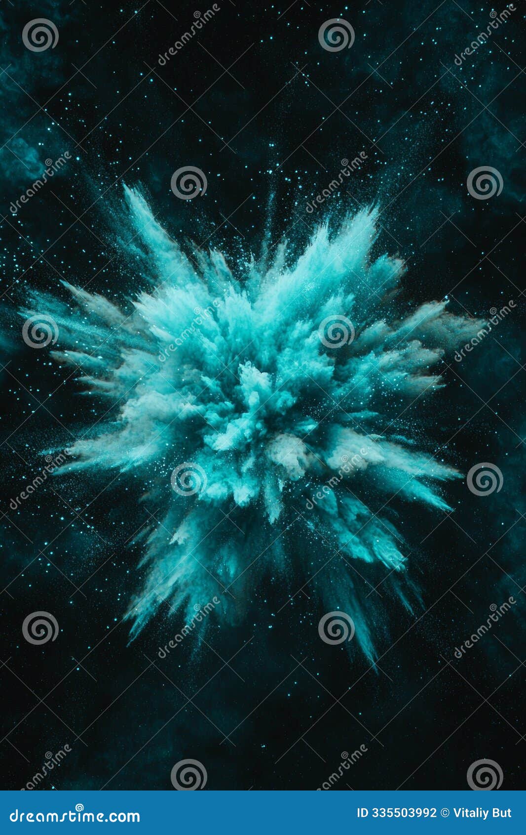 Witness the Dazzling Eruption of Turquoise Particles Exploding with ...