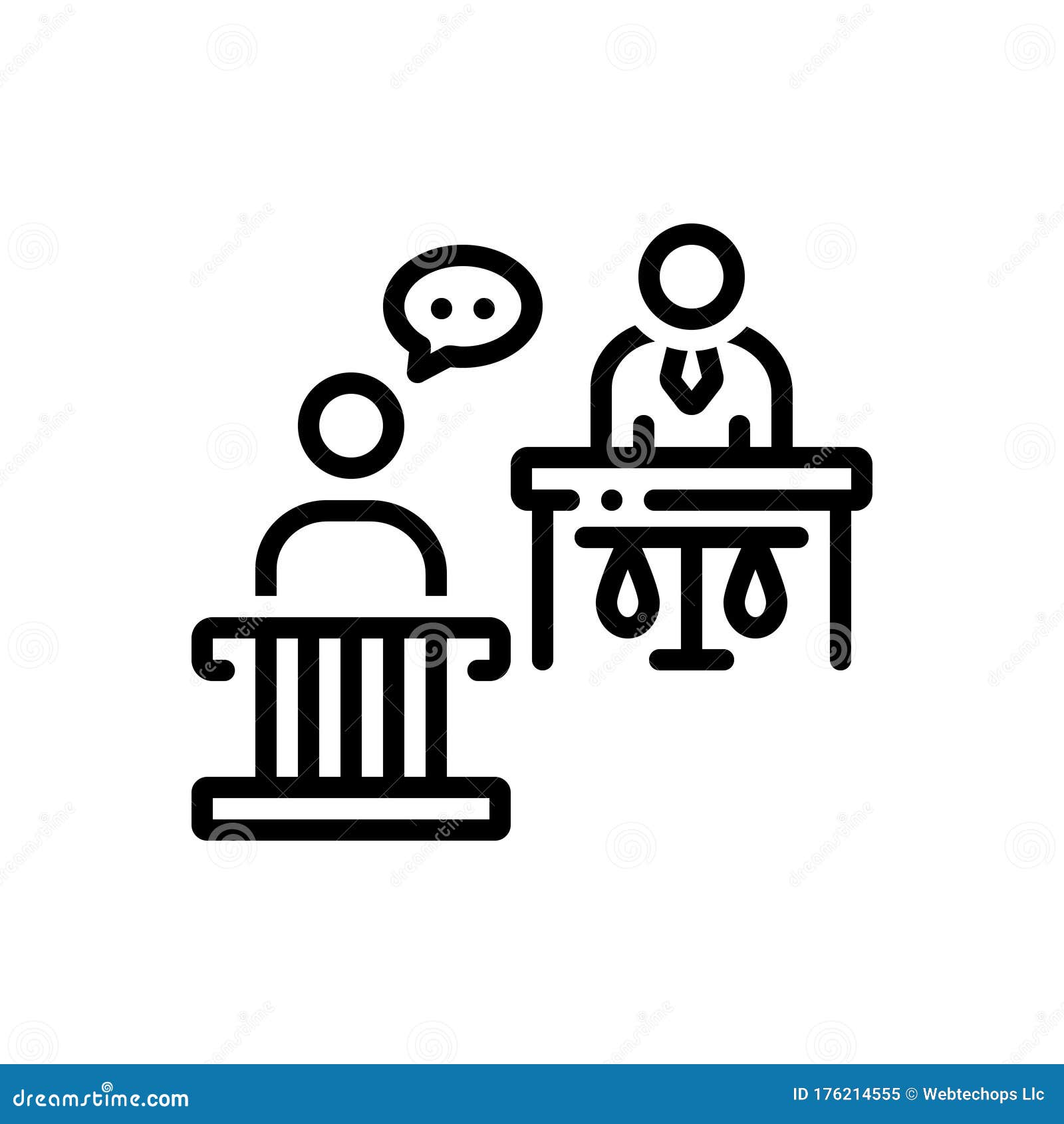 Black Line Icon for Witness, Testify and Authority Stock Vector ...