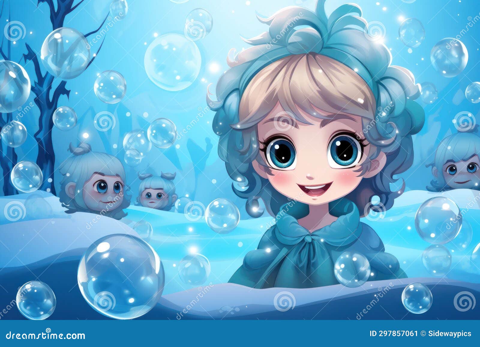 Frozen Bubbles - Generative AI Stock Image - Image of kawaii, pastel: 297857061