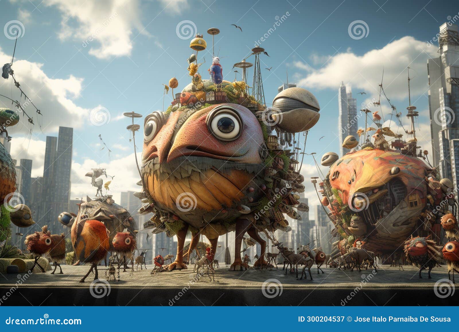 Witness a Parade of Fantastical Creatures Stock Illustration ...