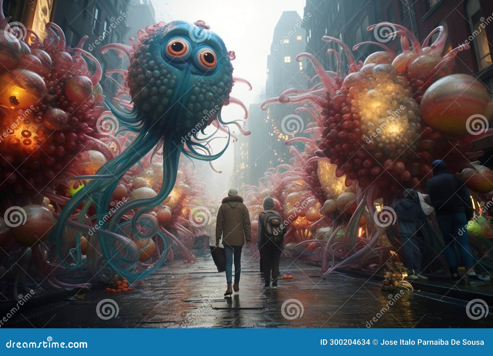 Witness a Parade of Fantastical Creatures Stock Illustration ...